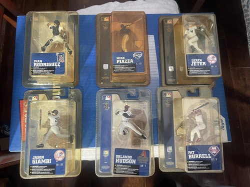 (6) Series 5 McFarlane 3" Figures. Jeter, Piazza, Burrell, Giambi ...