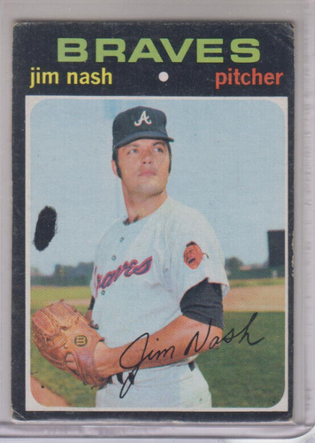 1971 Topps #306 Jim Nash Braves Black Blob Variation VG | eBay