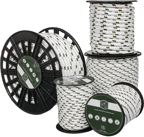 KIS Premium Quality Double Braided Nylon Polyester Rope 12 MM (1/2" 100 ...