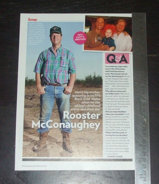 Rooster McConaughey original ONE magazine clipping page PHOTO article ...