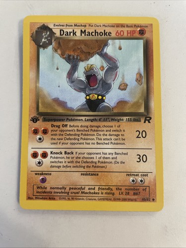 DARK MACHOKE Pokemon Card - WOTC - 1st Edition - Team Rocket - 40/82 | eBay