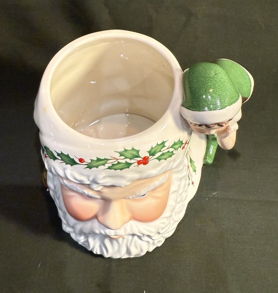 Lenox Santa's Holiday Toy Shop Santa & Elf Christmas Toby Coffee Mug ...
