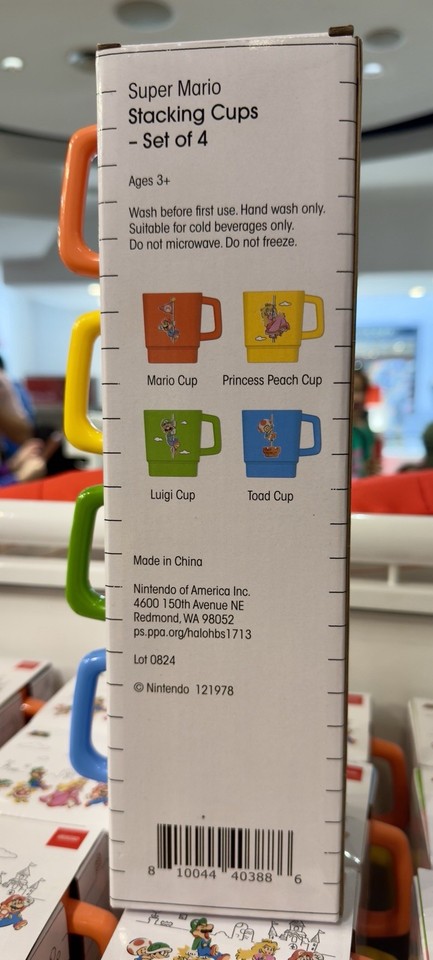 Nintendo Store NYC Super Mario Bros Stacking 12oz 4x Cups Set-NEW-USA ...