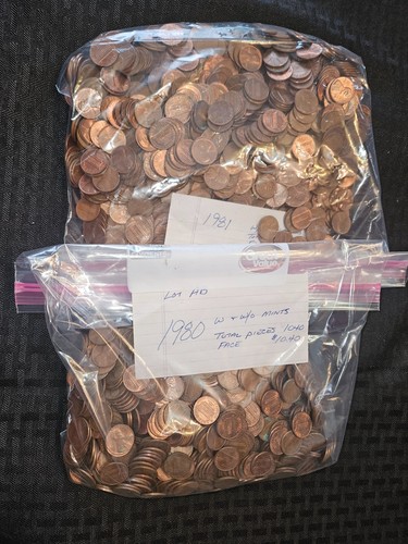 Lot of 2000 Pennies Pre 1982 Unsearched Free Shipping | eBay