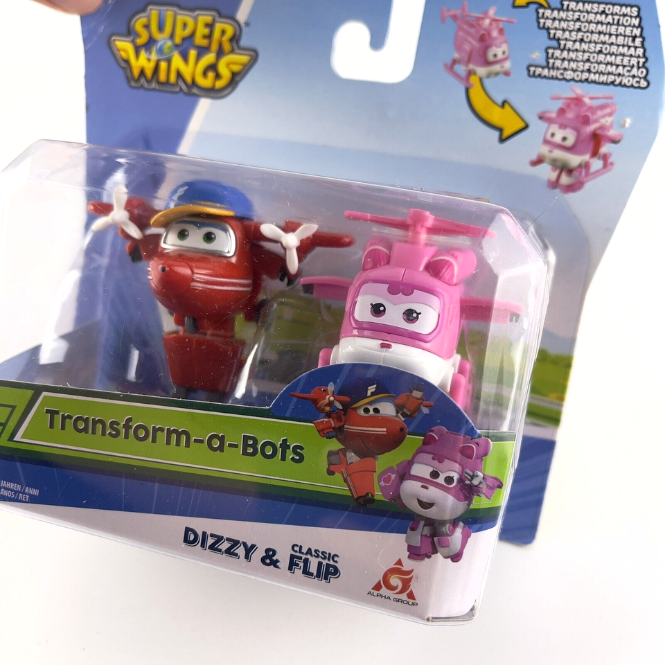 Super Wings Transform-A-Bots Dizzy & Classic Flip 2.5" Action Figures ...