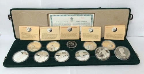 1988 Canada 10 Coins $20.00 Calgary Winter Olympics Silver Proof Set 12 ...