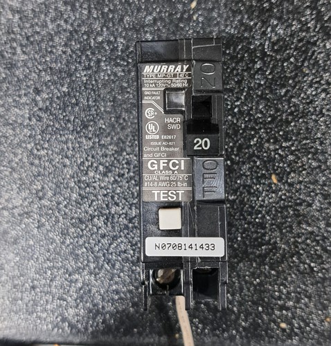 Murray MP-GT GFCI 20-Amp 1-Pole Ground Fault Circuit Breaker 20A Murray ...