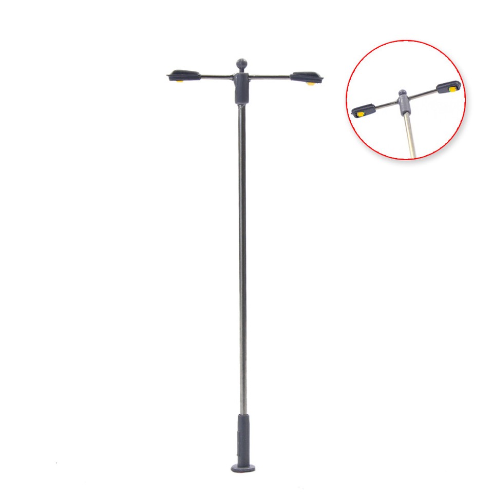 10pcs Model Railway HO Scale Lamp Warm White Two-heads LED Street Light ...