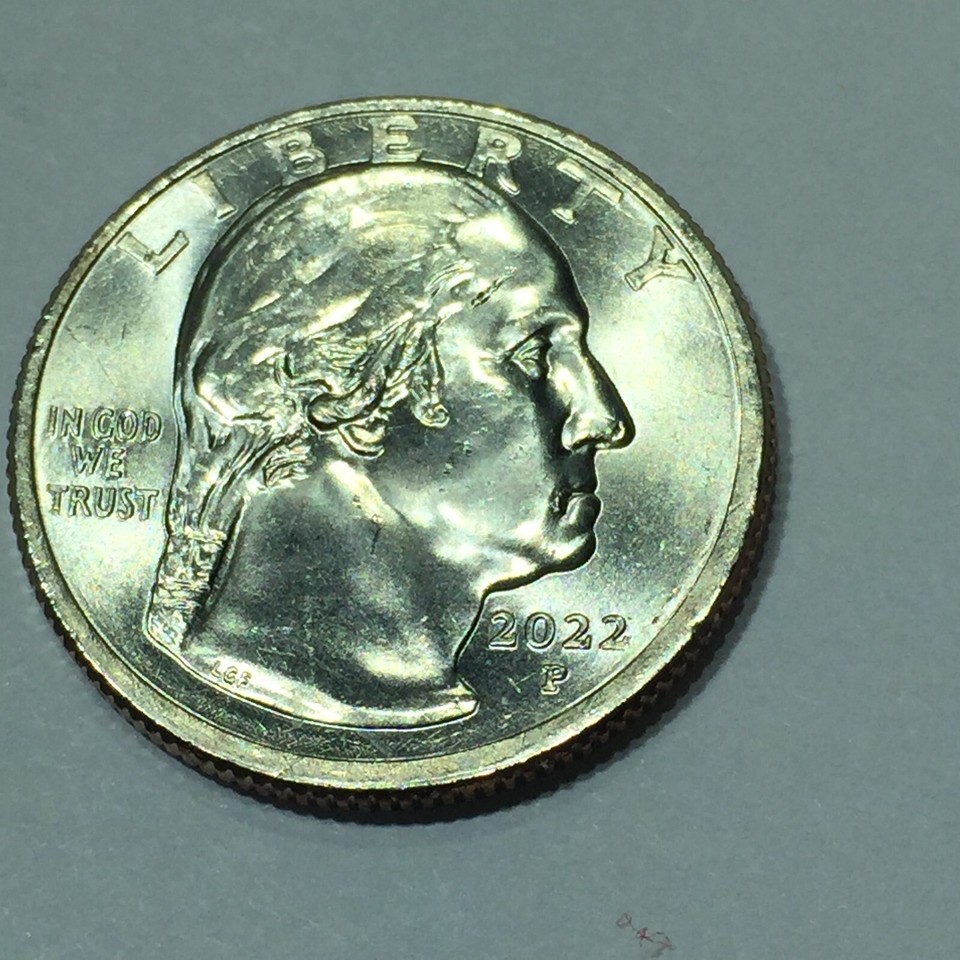 WASHINGTON QUARTER 2022 P ERROR FLOWER/HAIR DROOLING GEORGE #113 | eBay