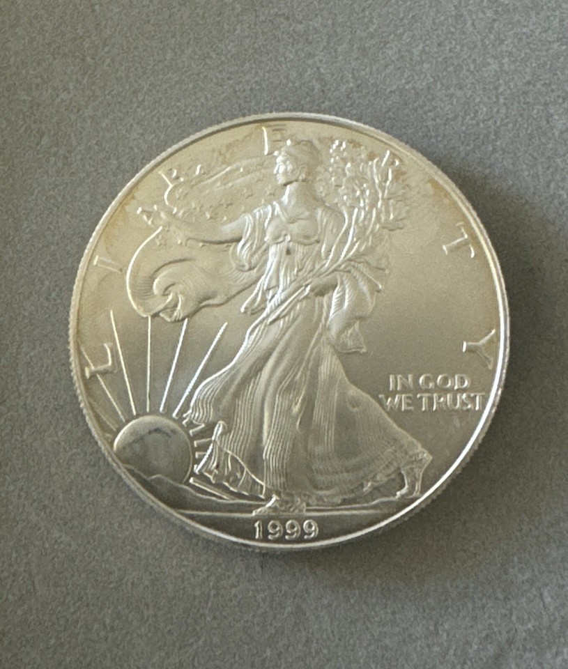 1999 Toned Silver American Eagle - US 1 oz Coin $1 Very Nice | eBay