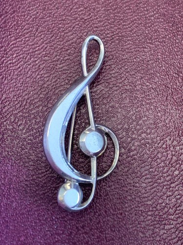 Vintage Music Musical Note Treble Clef Brooch Pin Badge Costume ...
