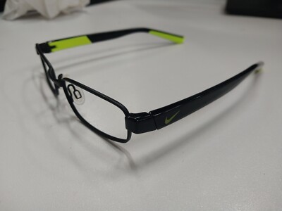 Nike 5572 010 Matte Black/Yellow Metal Optical Eyeglasses Frame 45-15 ...