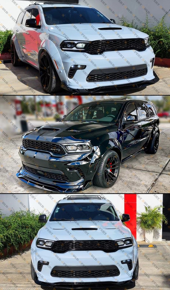 Gloss Blk Demon Double Deck Front Bumper Lip For 21-24 Dodge Durango ...