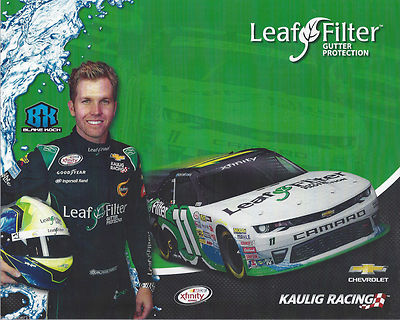 2016 BLAKE KOCH "LEAF FILTER 2ND VERSION" #11 NASCAR XFINITY POSTCARD ...