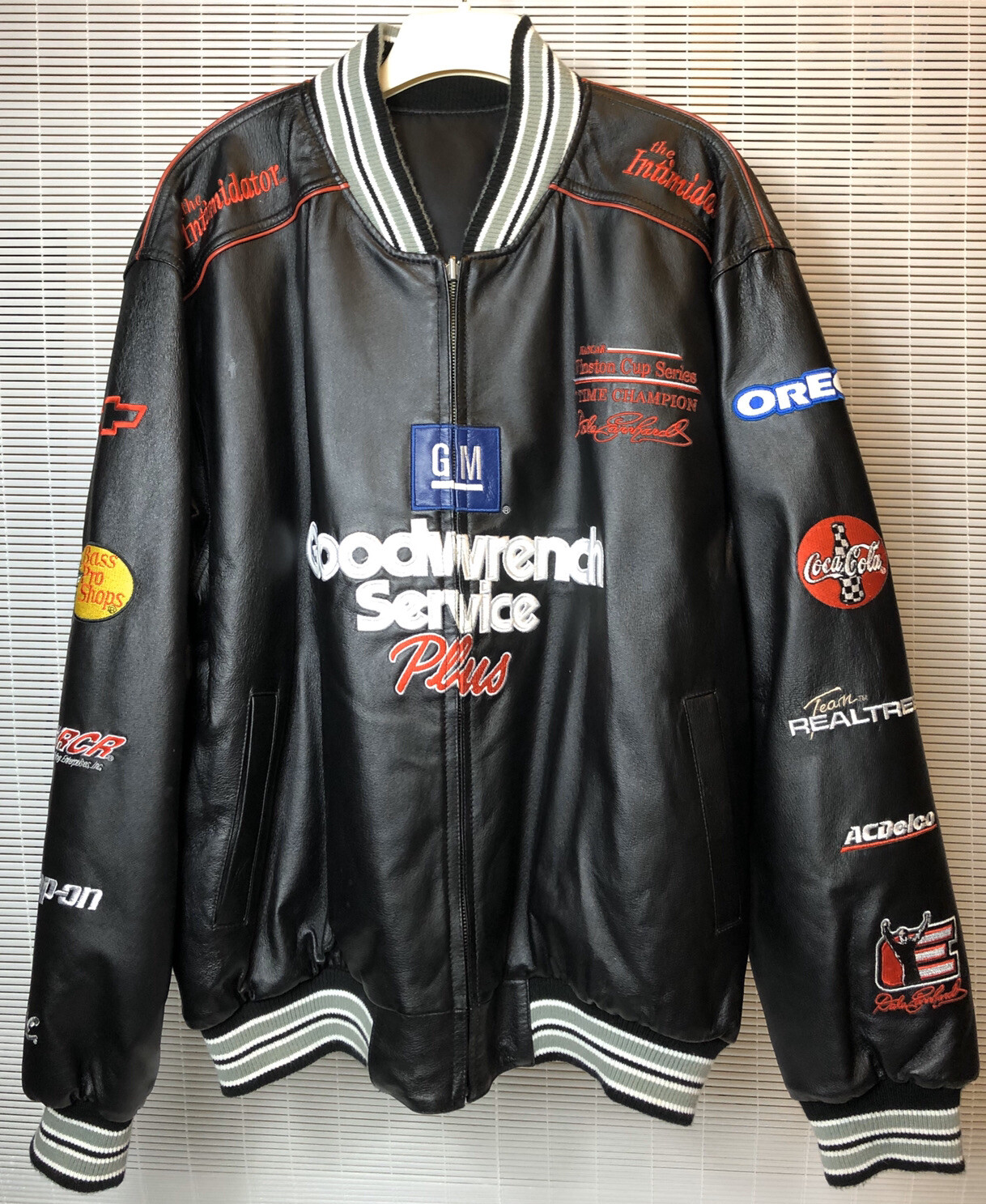 Dale Earnhardt Sr NASCAR Jacket Coat~ XL ~ Leather~Reversible~Winston ...