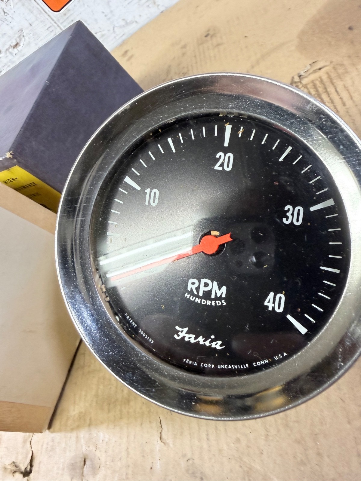 VINTAGE ORIGINAL NOS 1960'S FARIA TACHOMETER 4,000 4K RPM B62-12 TACH ...