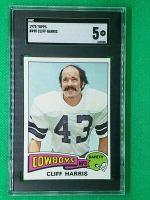 1975 Topps #490 Cliff Harris HOF ROOKIE SGC 5 NICE! Dallas Cowboys | eBay