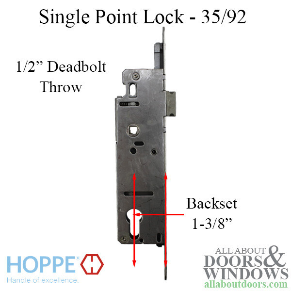Hoppe Mortise Single Point Lock 16mm Faceplate 14mm DeadBolt Throw 35/ ...