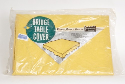 VTG Mid Century BRIDGE TABLE COVER Penthouse Products NIB 30x30 Yellow ...