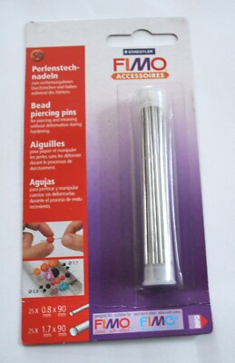 Fimo Bead Piercing Needles for Polymer Clay Beads, 2 Sizes, Fimo Pins ...