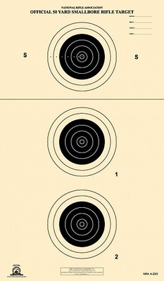 A-23/3 [A23/3] NRA Official 50 Yard Smallbore Rifle Target, on Tagboard ...