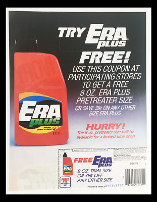 1983 Era Plus Laundry Detergent Circular Coupon Advertisement | eBay