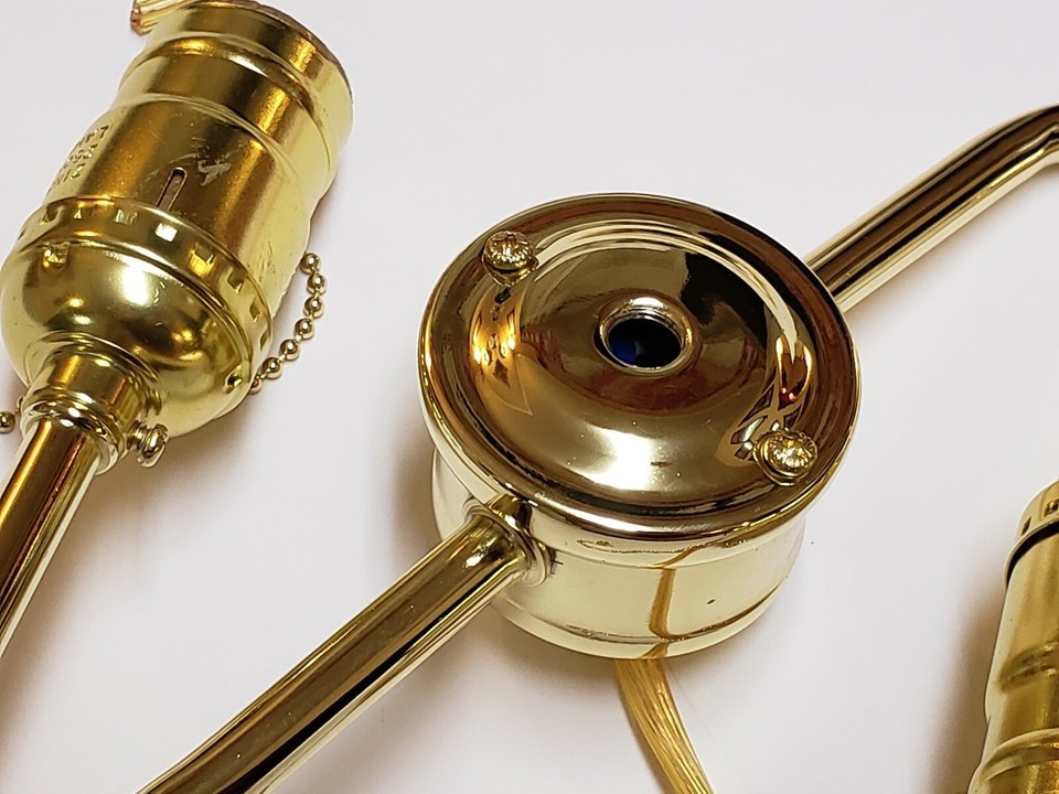 2-Light Lamp Cluster Body With Pull Chain Sockets Wired 1/4F bottom New ...