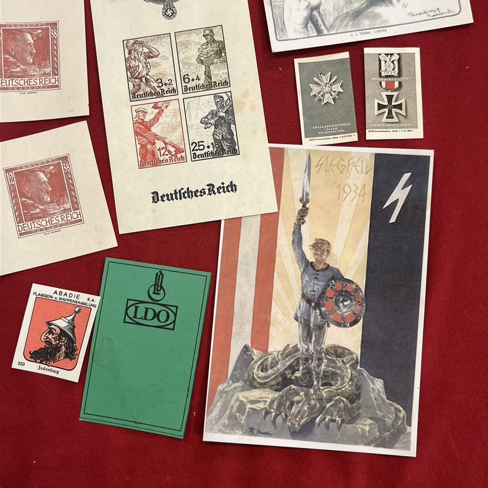 Nazi German Stamps Propaganda Labels Post Cards Mixed Lot WWII WW2 ...