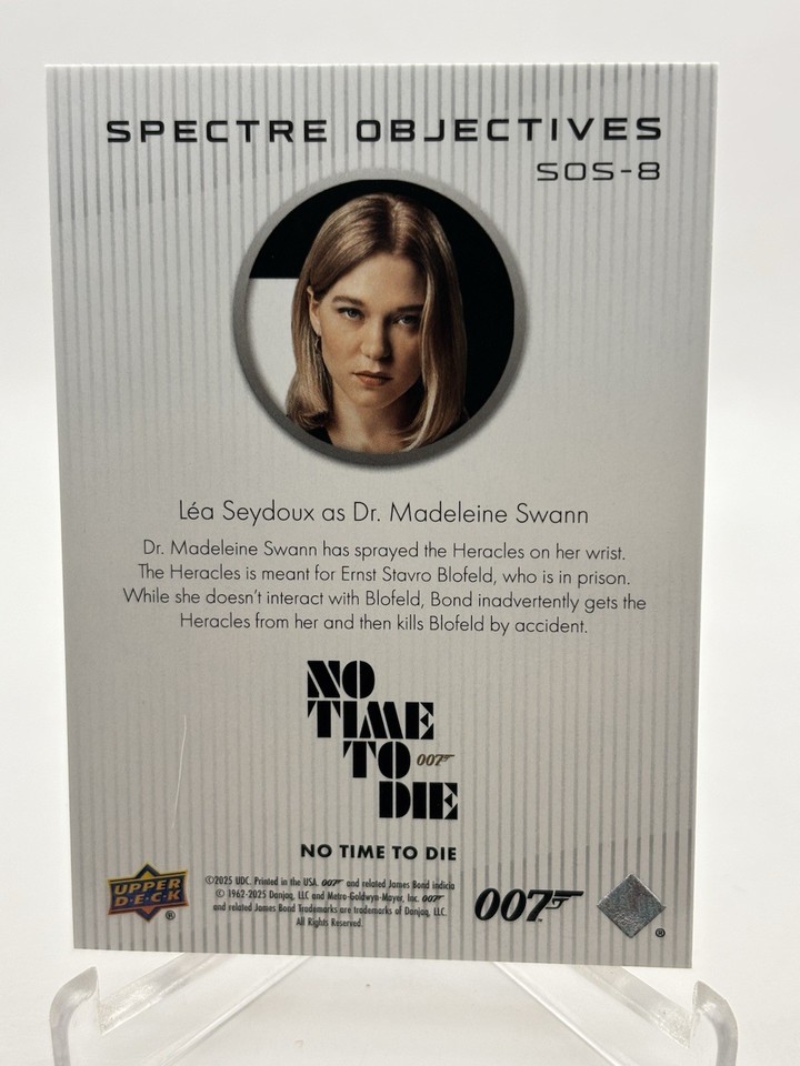 James Bond No Time to Die SPECTRE OBJECTIVES Foil Chase Card SOS-8 Lea ...