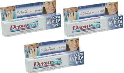 Depurdent Toothpaste Extra Teeth Whitening & Polishing 50 ML × 3 Pack ...