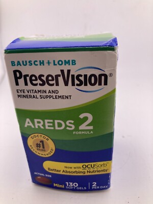 PreserVision AREDS 2 Vitamin Supplement Gel 210 Mini Soft Gels Exp 08/ ...