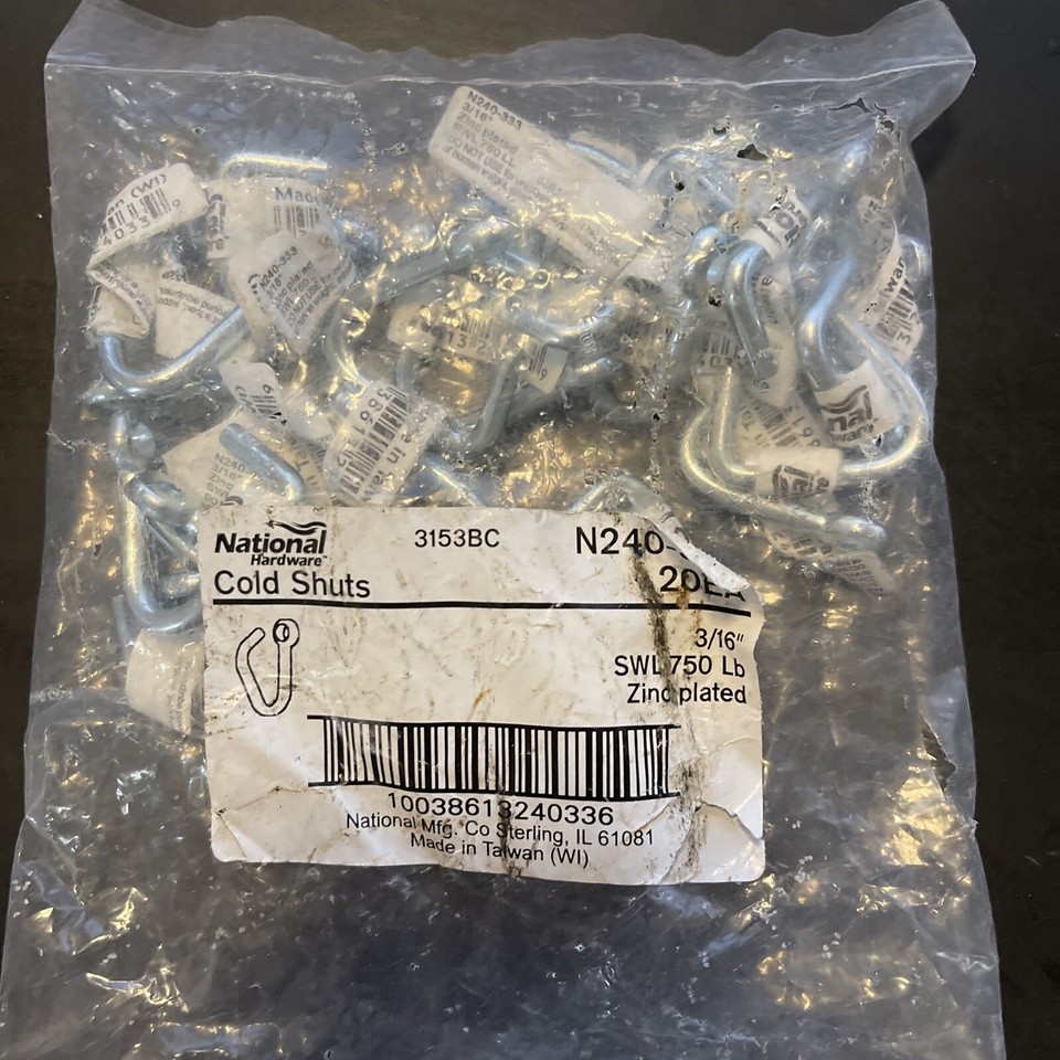 National Hardware N240-333 3153BC Cold Shuts, Zinc plated, 3/16" | eBay