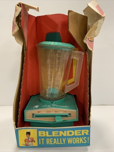 Vintage 1960s Suzy Homemaker Toy Blender Aqua NEW in BOX Topper Toys ...