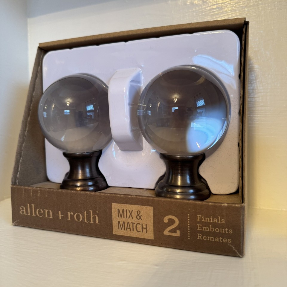 Round Glass Globe Finials Allen + Roth Oil Rubbed Bronze Finish ...