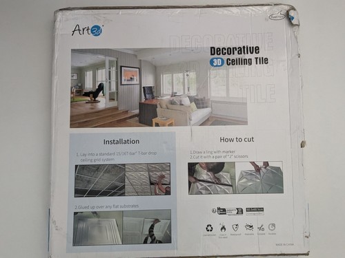 Art3d 12-Pack Drop Ceiling Tiles 2x2 Decorative Easy Install PVC ...