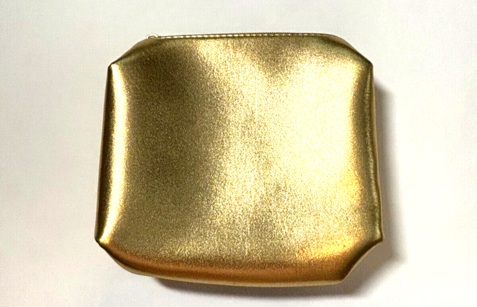 Gold Zippered Shiny Pouch Cosmetic Bag Travel Overnight Bag 7" x 8" | eBay