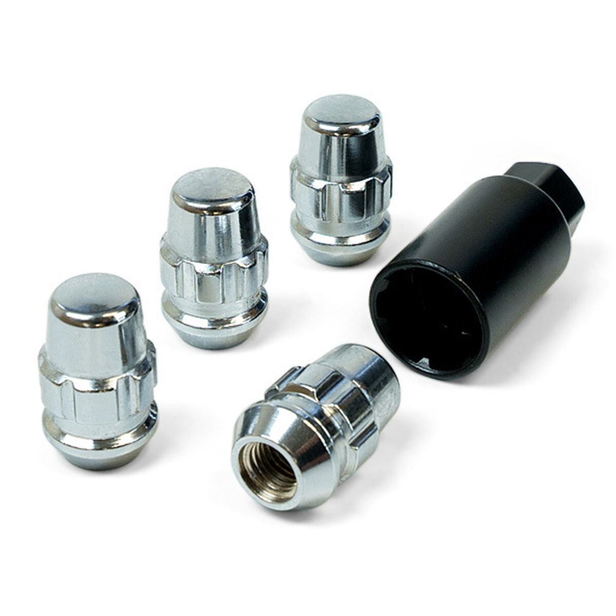 SAAS LOCKING WHEEL NUTS SPLINED ACORN BULGE 12MM X 1.50 4 PACK CHROME W ...