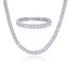 Men's Women's Silver Toned CZ Stoned 16" Tennis Chain & 2 Row 8 ...