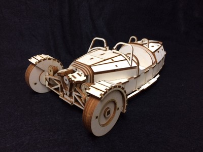 Laser Cut Wooden Morgan 3 Wheel Car / 3D Model/Puzzle Kit | eBay