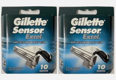 Gillette Sensor Excel Shaving 🪒 Mens Refill Razor Blades, 20 Count | eBay