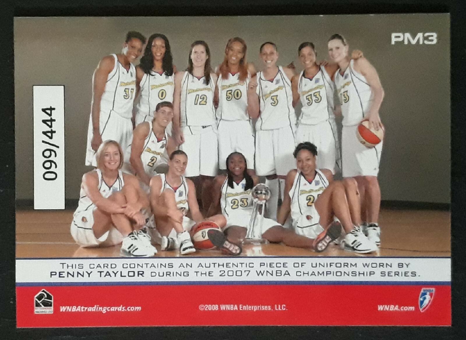 Penny Taylor 2011 WNBA Autograph Card +2008 WNBA Champions Swatch#099/ ...