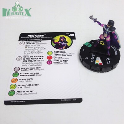 Heroclix Justice League Unlimited set Huntress #033 Uncommon figure w ...