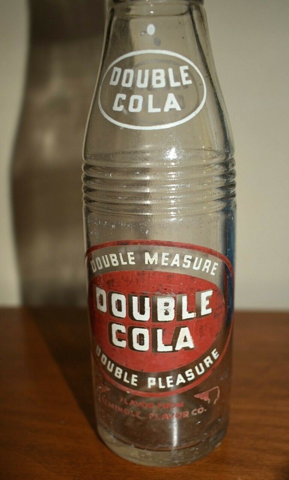 Rare DOUBLE COLA SODA RIBBED GLASS BOTTLE 10oz NESBITT BOTTLING ...