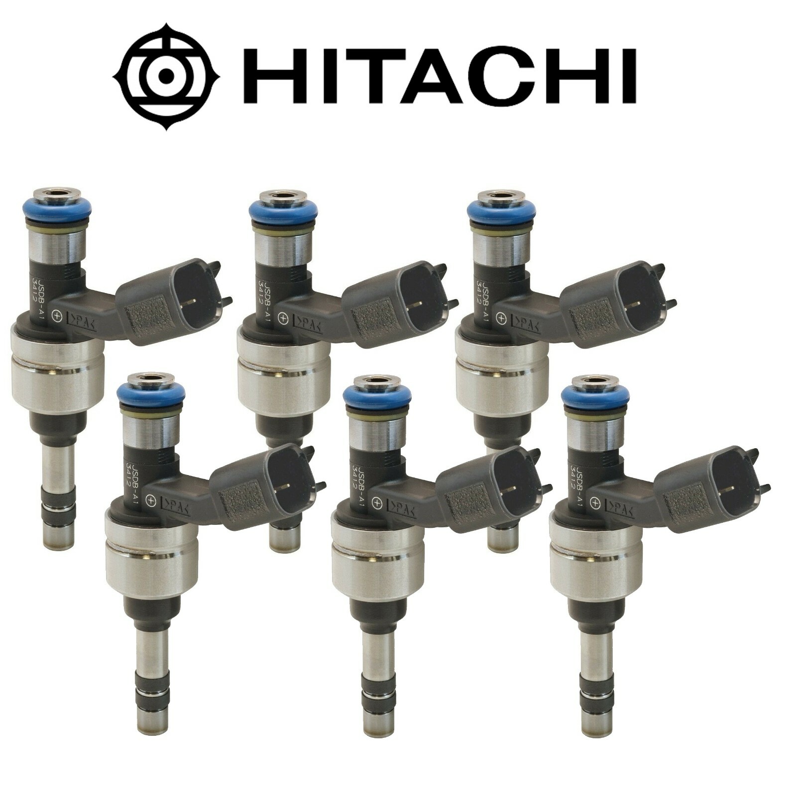 Hitachi Set of 6 Blue Fuel Injectors for Cadillac SRX Chevy Equinox GMC ...