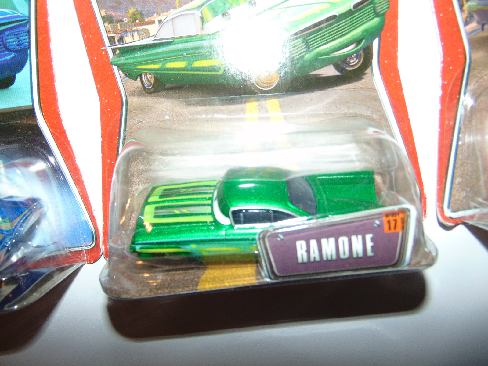 3) DISNEY PIXAR CARS GREEN GHOSTLIGHT BLUE RAMONE LOT OF 3 Set Sealed ...