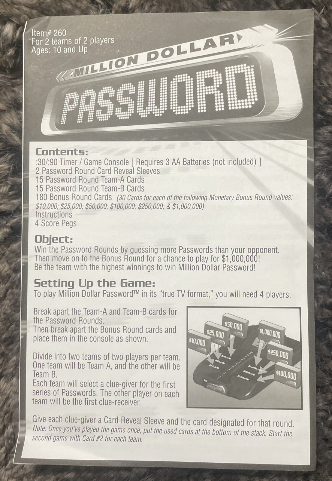 Million Dollar Password Card Game, Family Game (100% COMPLETE ...