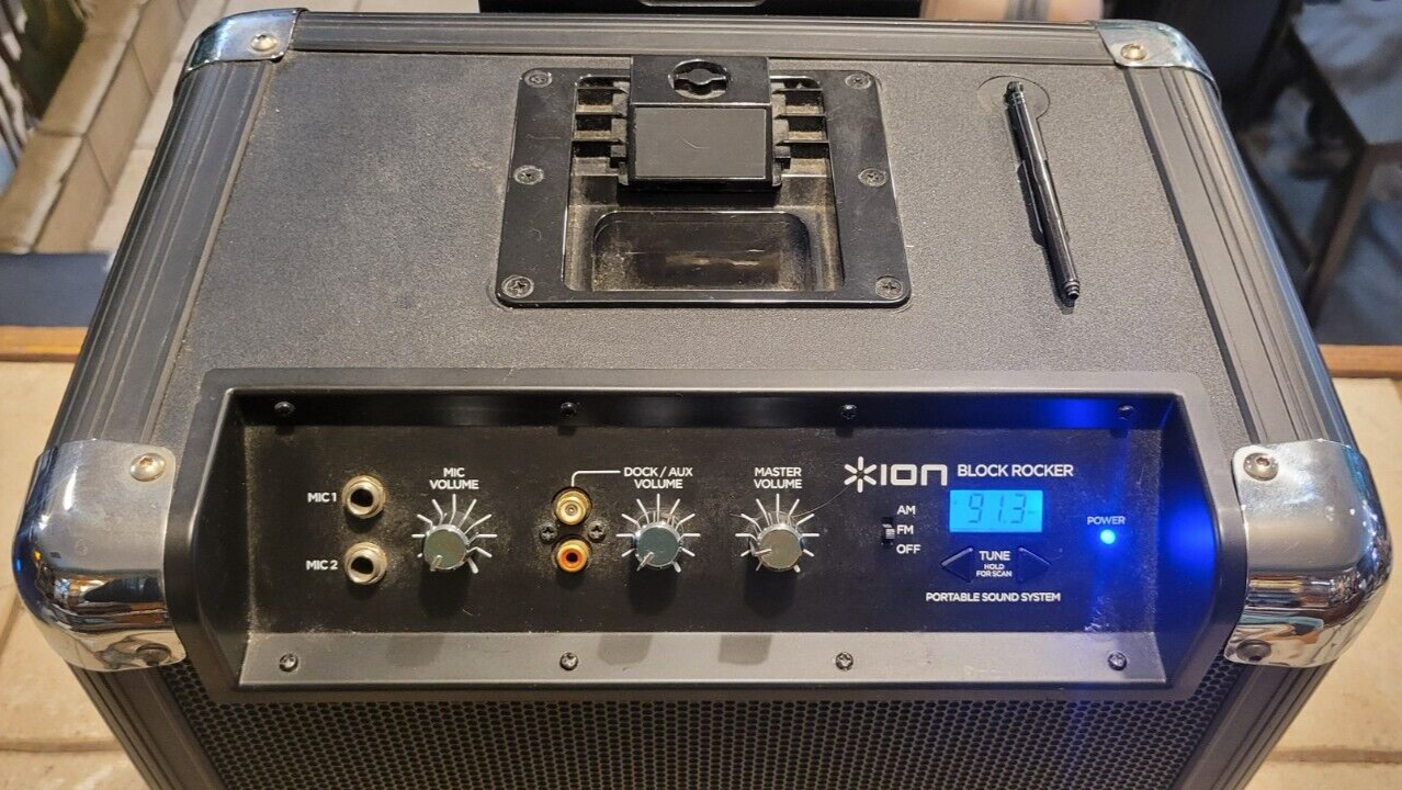 ION Block Rocker Portable Sound System, Ipod Dock, Mic, FM, AM. | eBay