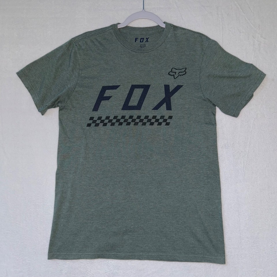 Fox Racing Shirt Boys M Green Short Sleeve Cotton Crew Neck Youth Moto ...