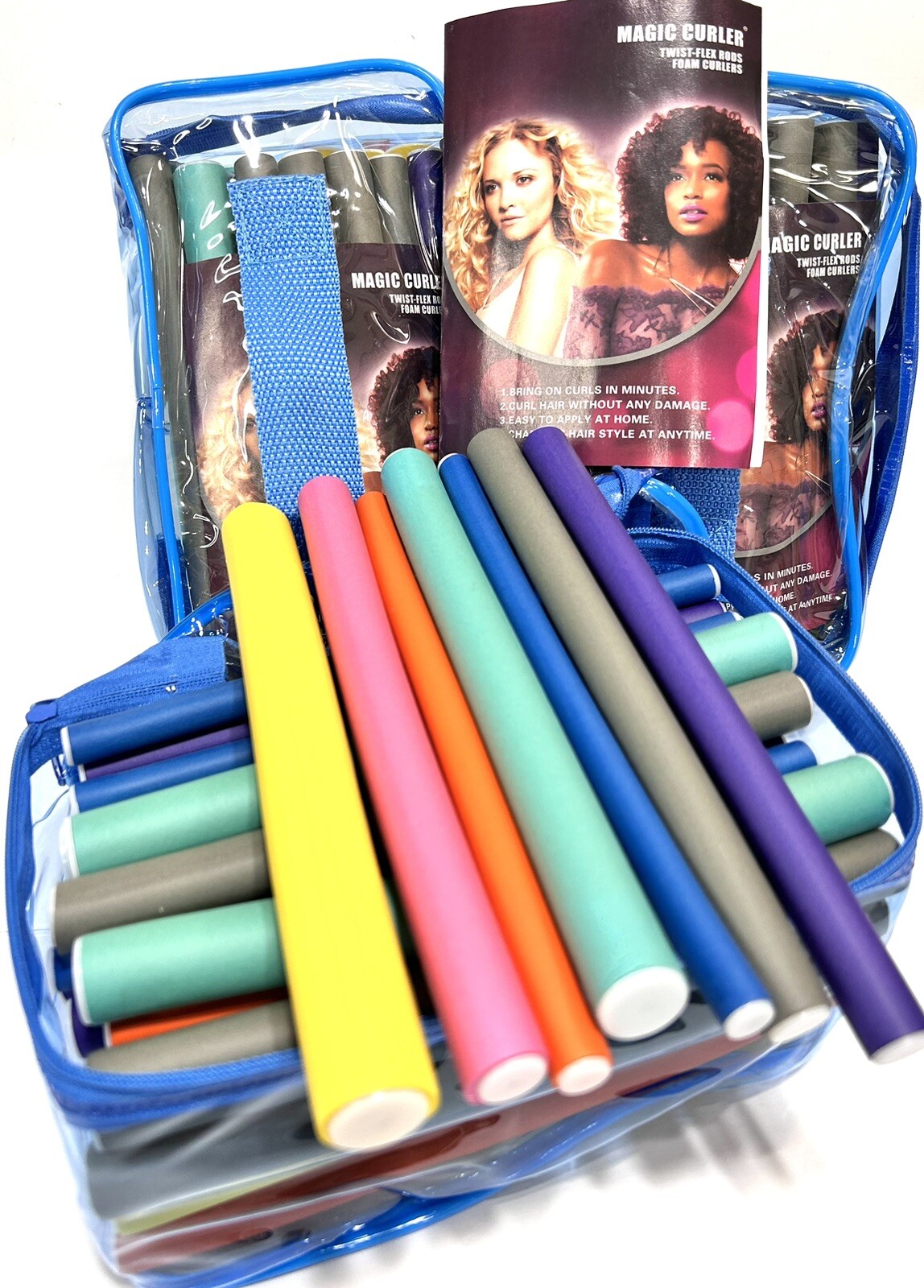 3-Packs-Magic-Curler-Twist-Flex-Foam-Curler-Rods-126 PCS-Total-7 Inch ...