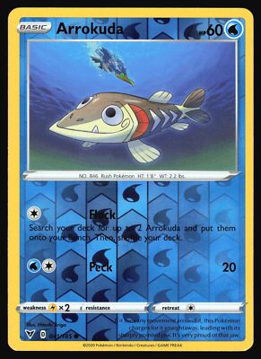 2020 Pokemon Arrokuda 041/185 Vivid Voltage Reverse Holo Common | eBay